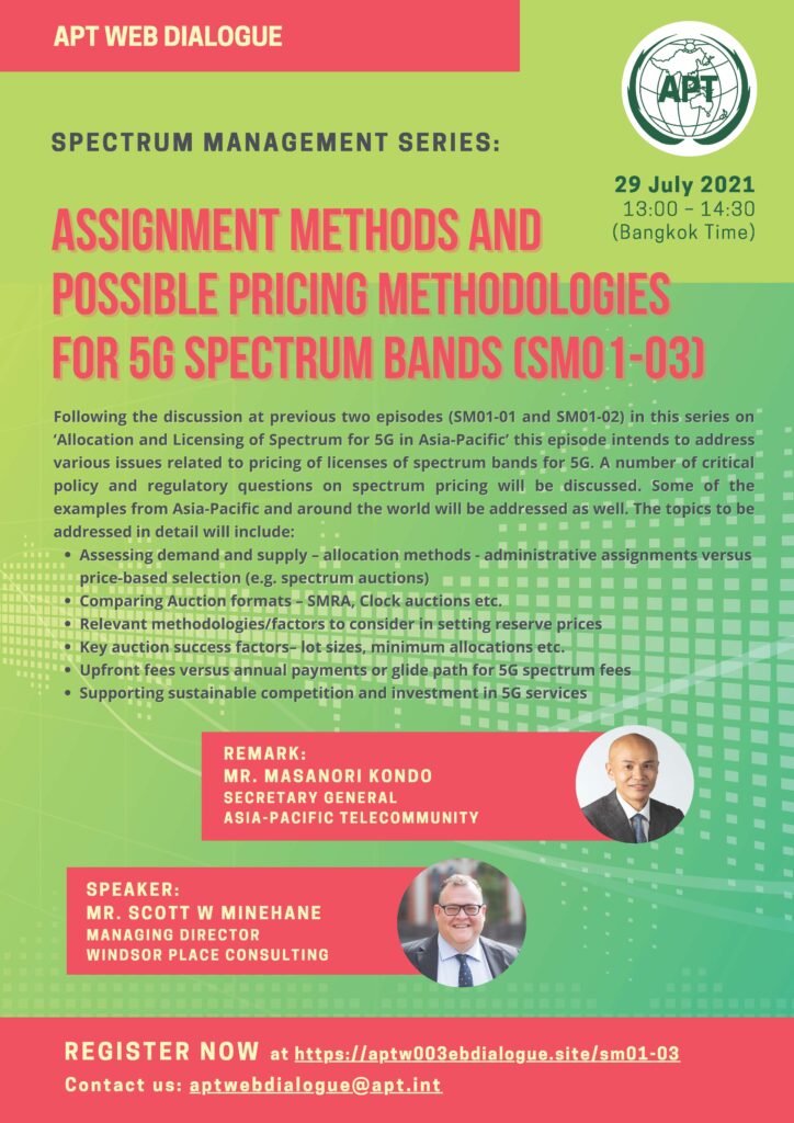 Spectrum Management: Assignment methods and possible pricing ...